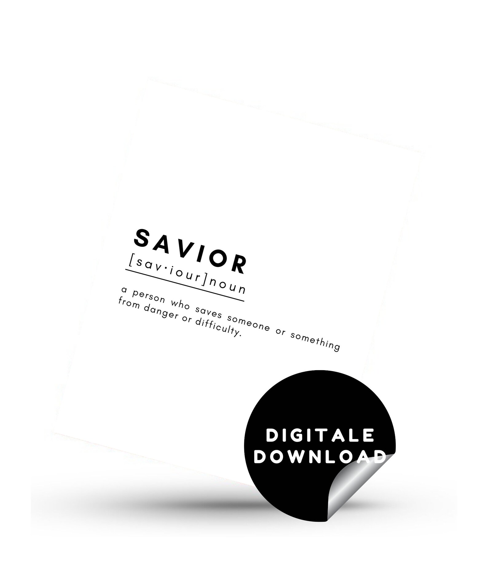 Office Wall Art Savior Definition Print Savior Wall Art Home - Etsy