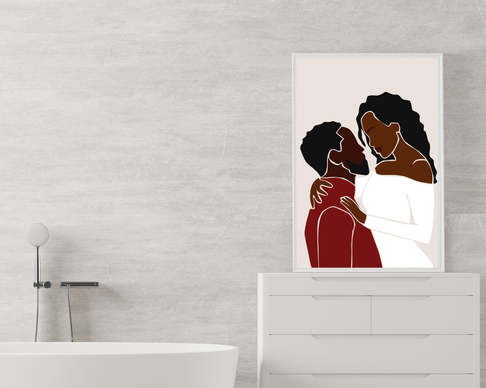 Black Couple Wall Art Man and Woman Art Romantic Couple - Etsy