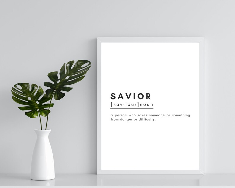 Office Wall Art Savior Definition Print Savior Wall Art Home Office ...