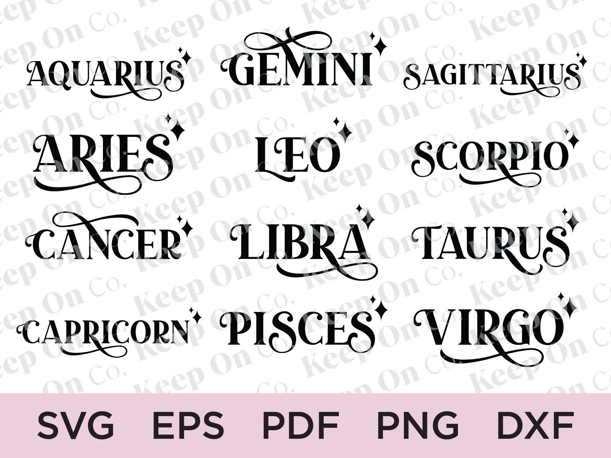 Astrology SVG Bundle, Horoscope Svg Files, Zodiac Sign, Astrology Art ...