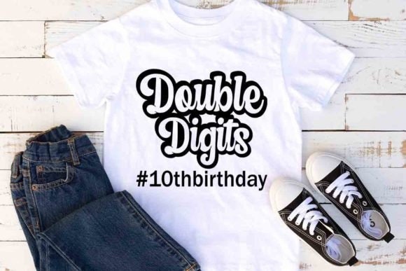 10 Double Digits T Shirt Print |10th Birthday Hashtag Tees | Ten ...
