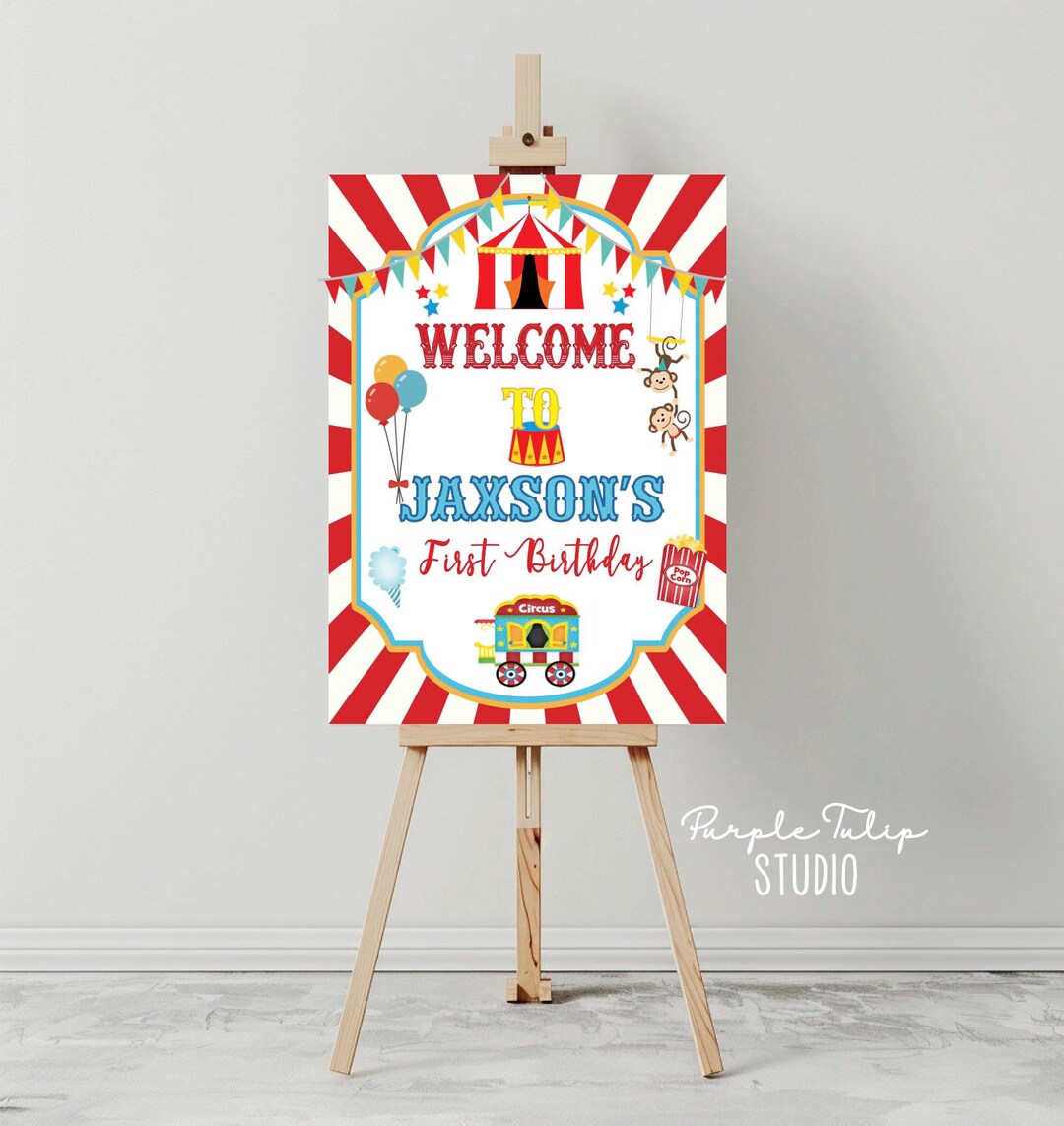 Circus Welcome Sign, Digital File Only,first Birthday Poster ...
