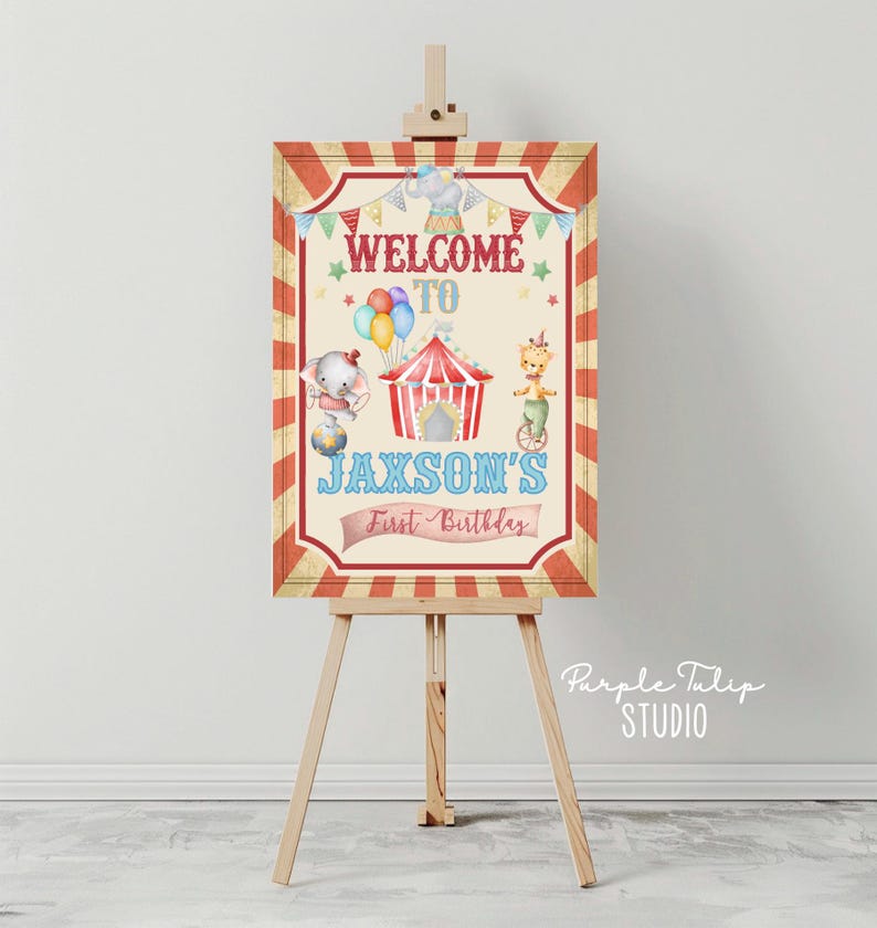 Circus Welcome Sign, Digital File Only First Birthday Poster ...