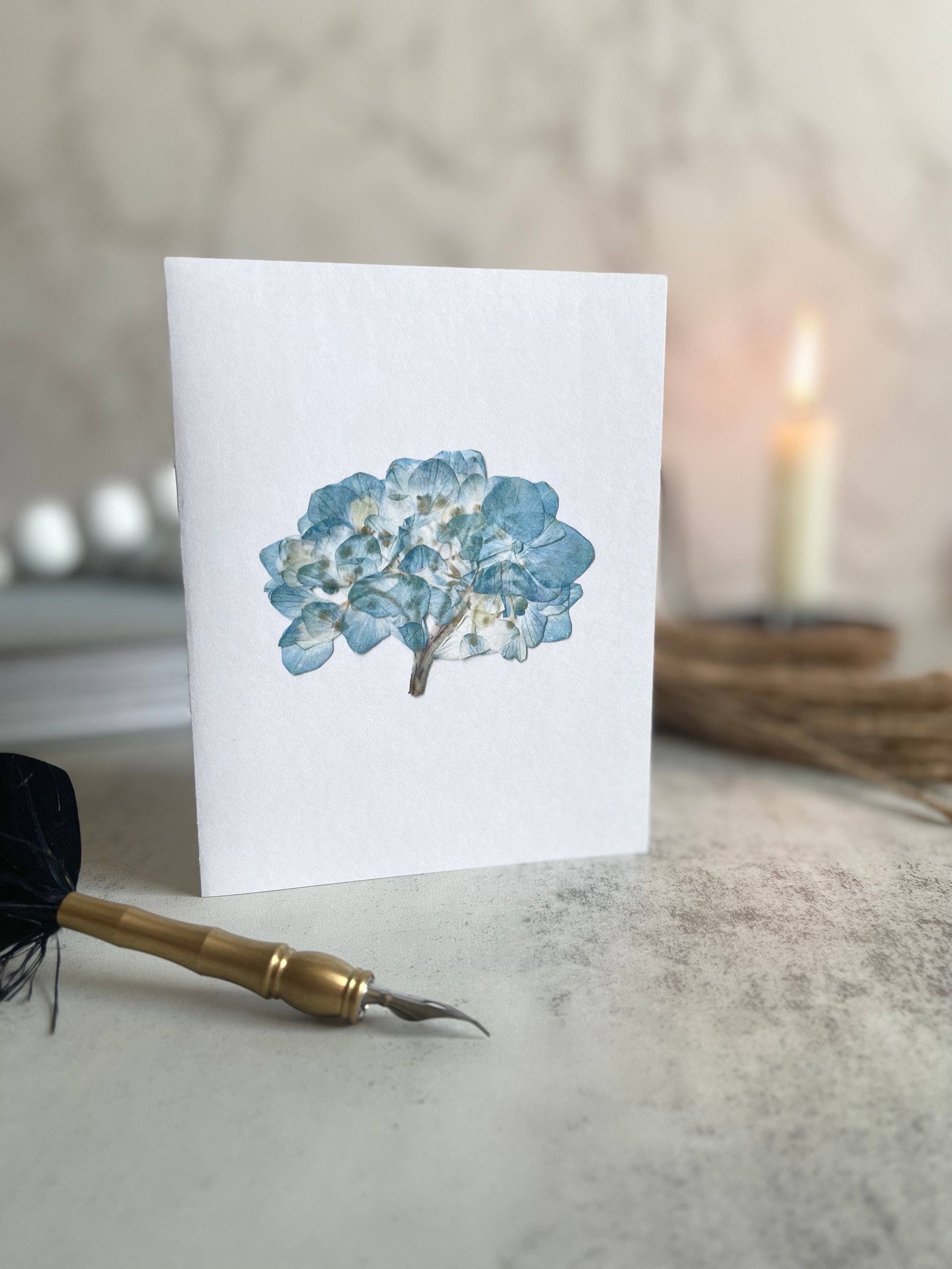 Pressed Blue Hydrangea Stationery Set 20 Cards Envelopes - Etsy