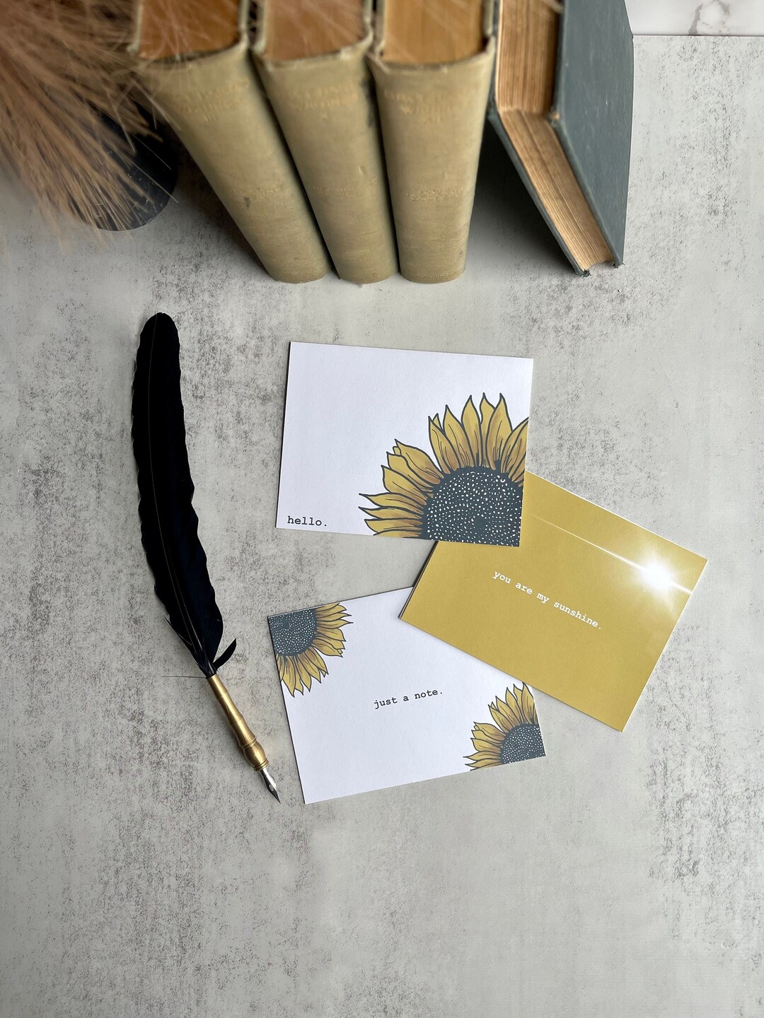Yellow Sunflower Stationery Set (15 Cards + Envelopes) | Yellow ...