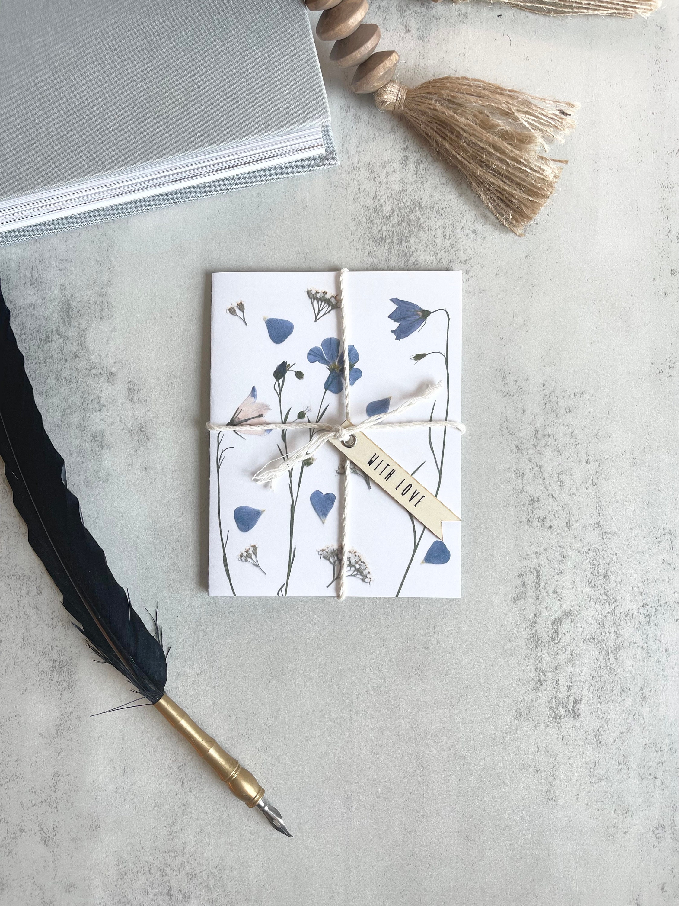 Arrowleaf & Wild Blue Flax Stationery Set 20 Cards Envelopes Blue Flax ...