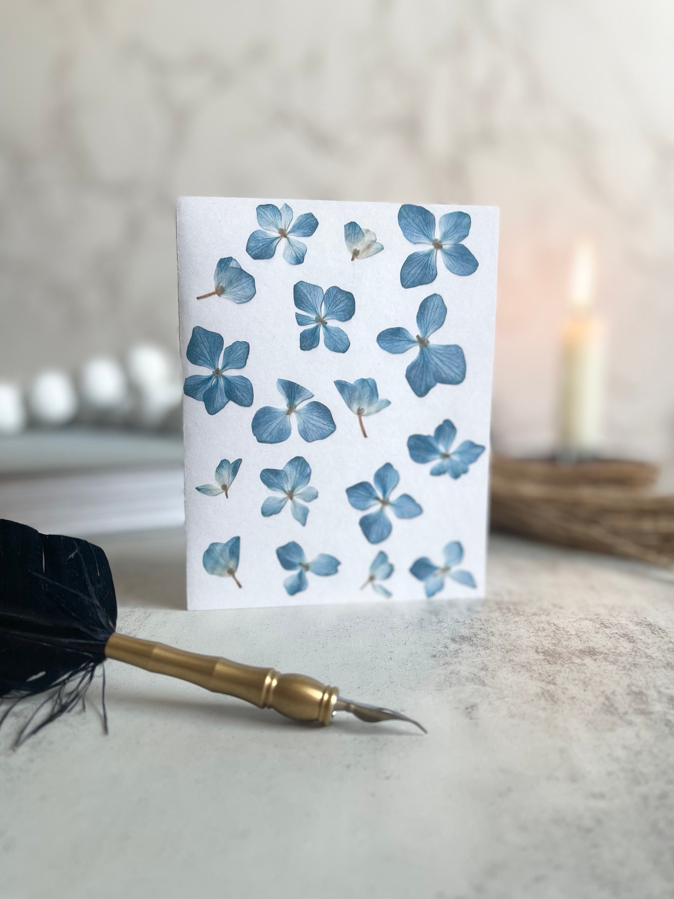 Pressed Blue Hydrangea Stationery Set 20 Cards Envelopes - Etsy