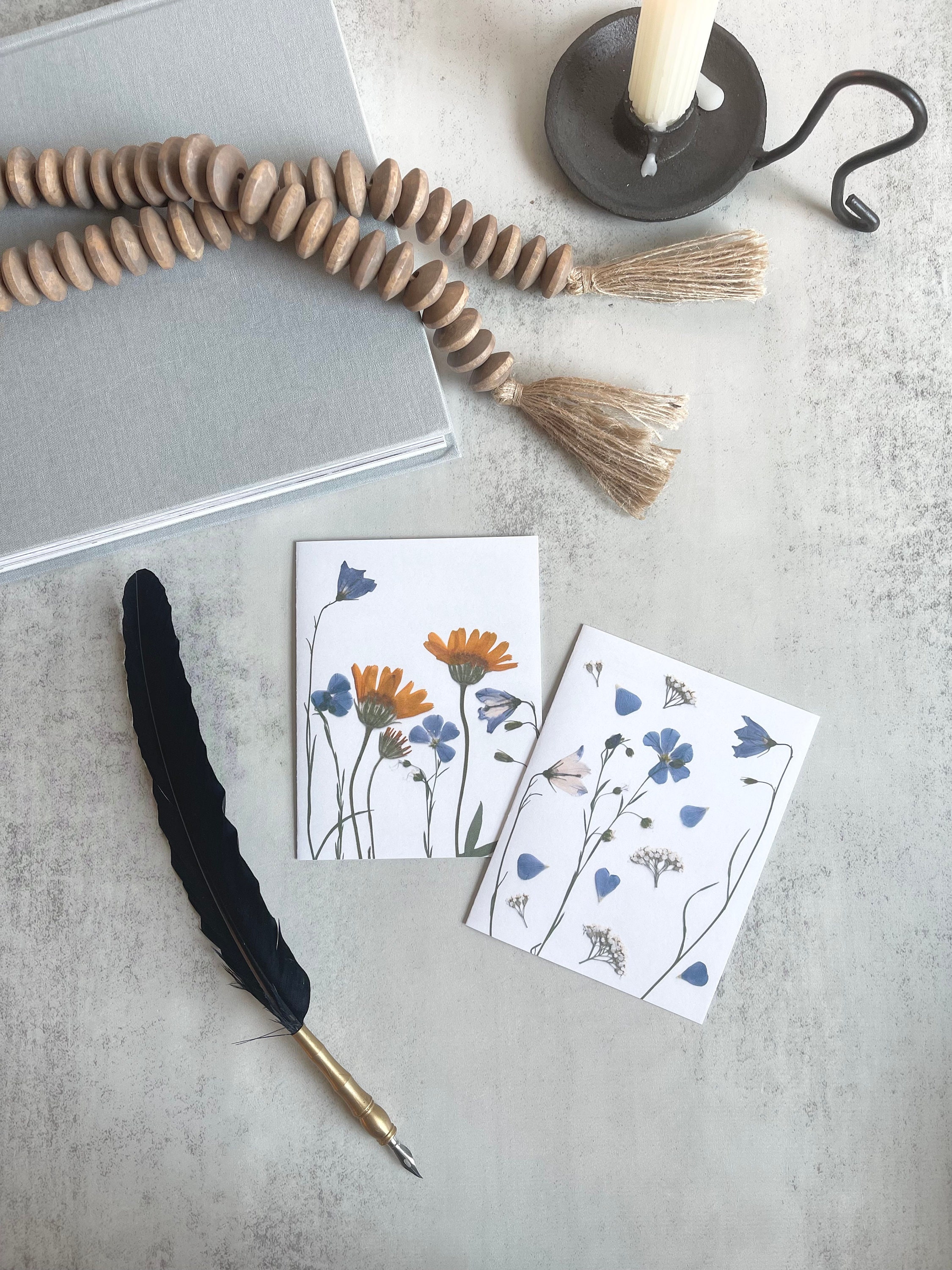 Arrowleaf & Wild Blue Flax Stationery Set 20 Cards Envelopes Blue Flax ...