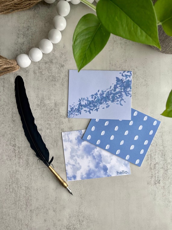 Blue Stationery Set 15 Cards Envelopes - Etsy