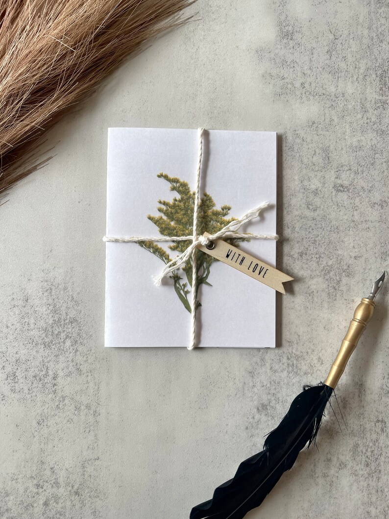 Pressed Goldenrod Stationery Set 20 Cards Envelopes Goldenrod, Pressed ...