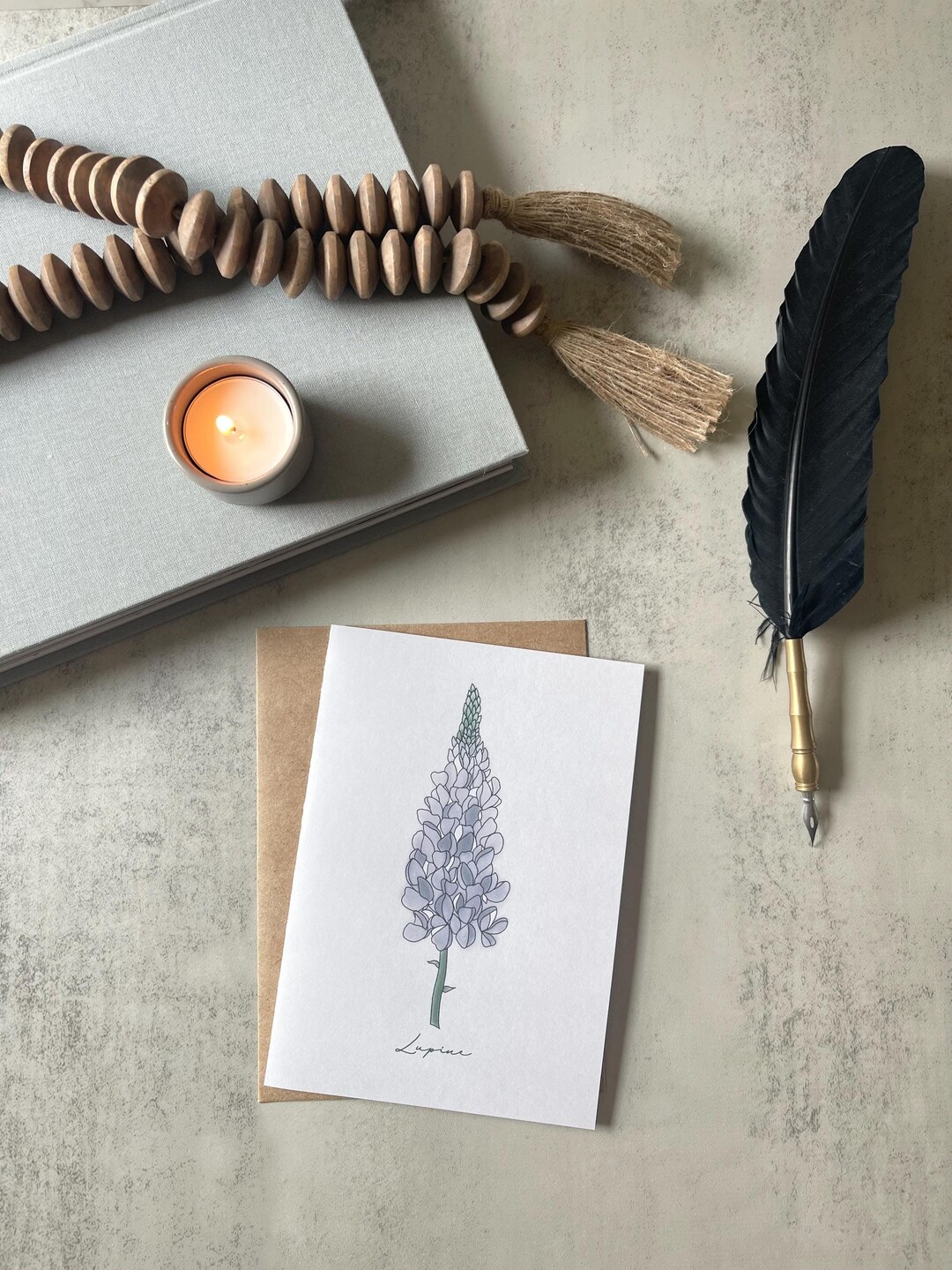 Lupine Greeting Card (single or Set of 5 + Envelopes) Lupine ...