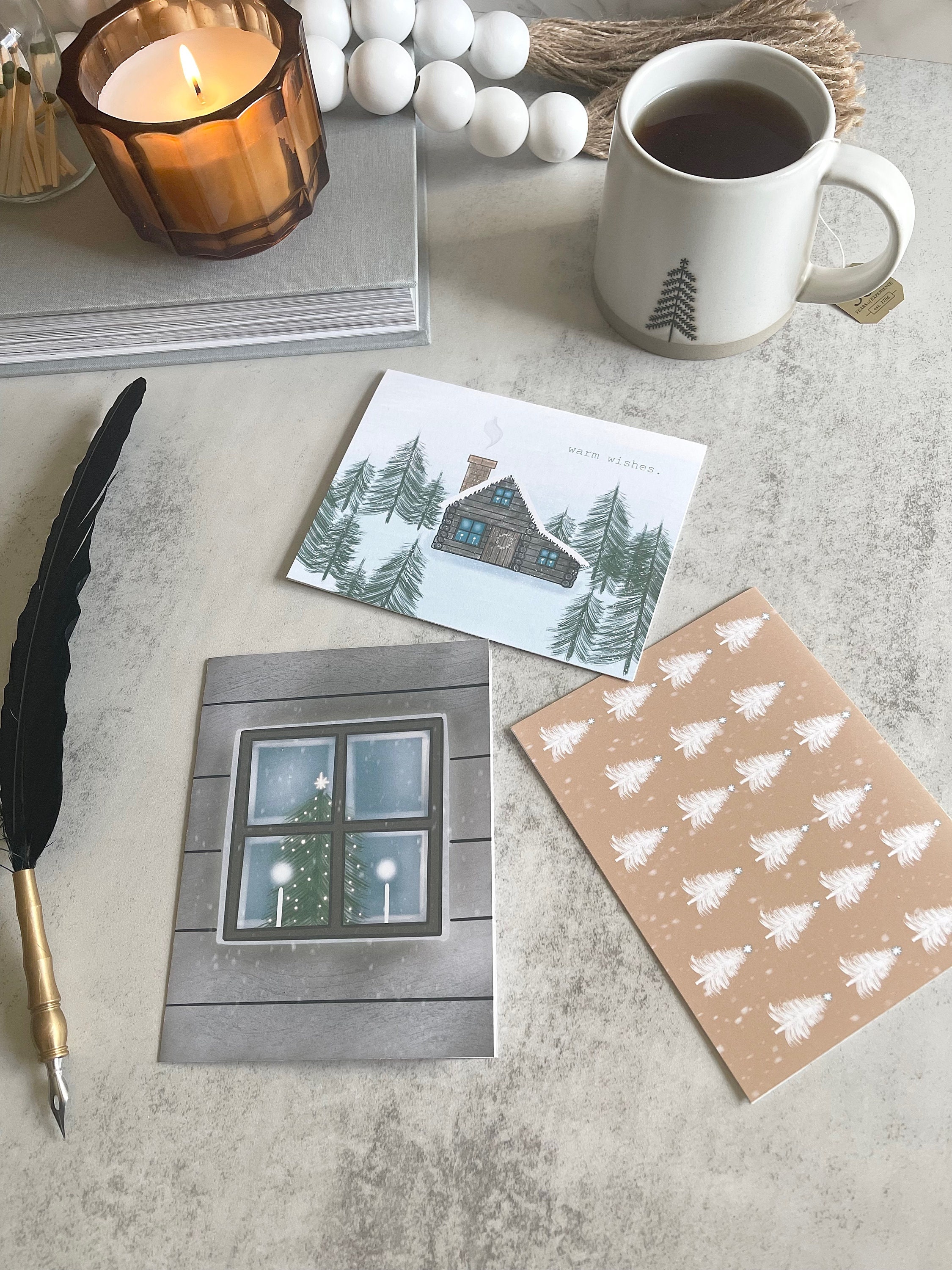 Cozy Cabin Stationery Set 15 Cards Envelopes Cozy Cabin Snowflakes ...