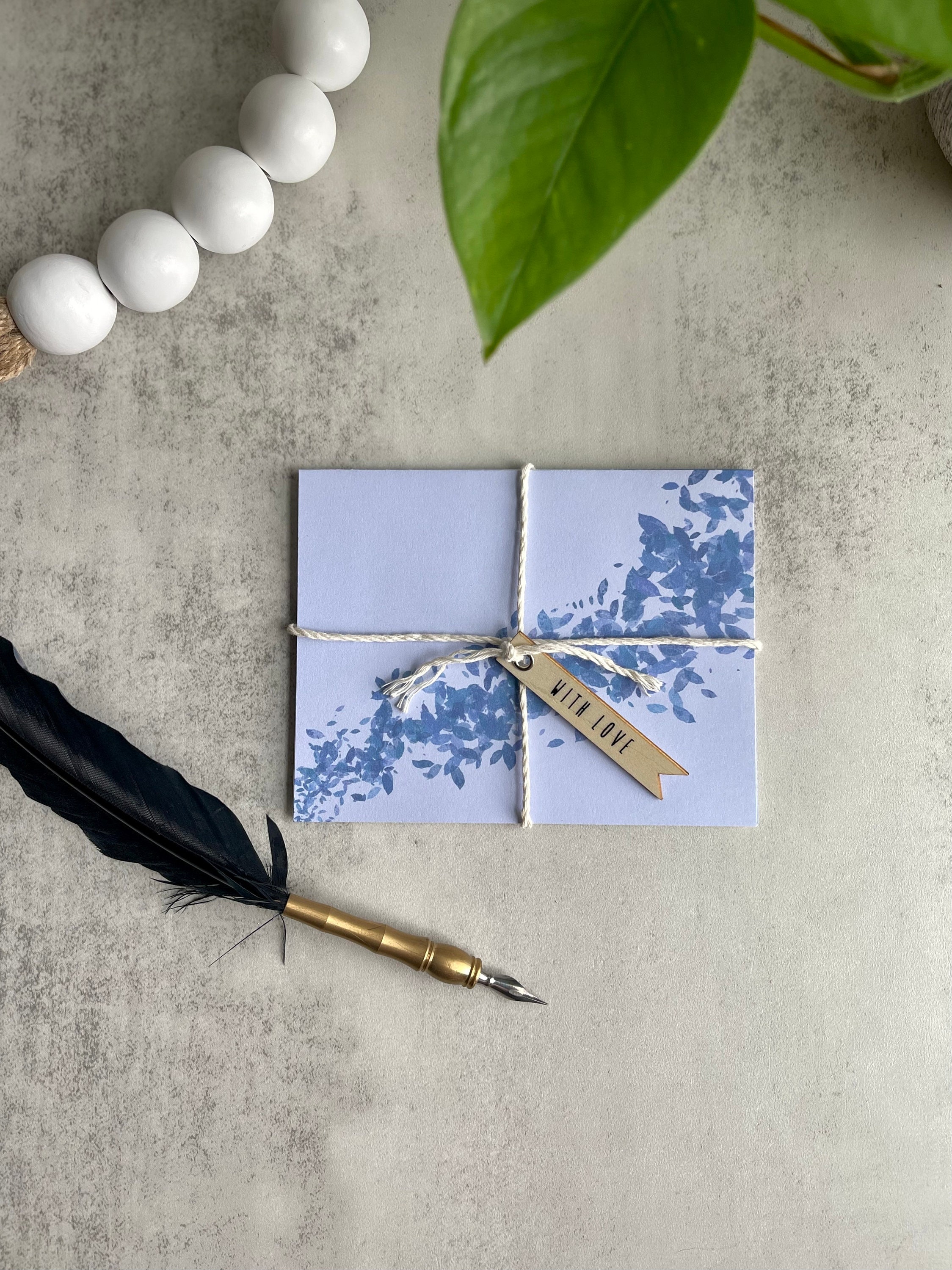 Blue Stationery Set (15 Cards + Envelopes) - Etsy