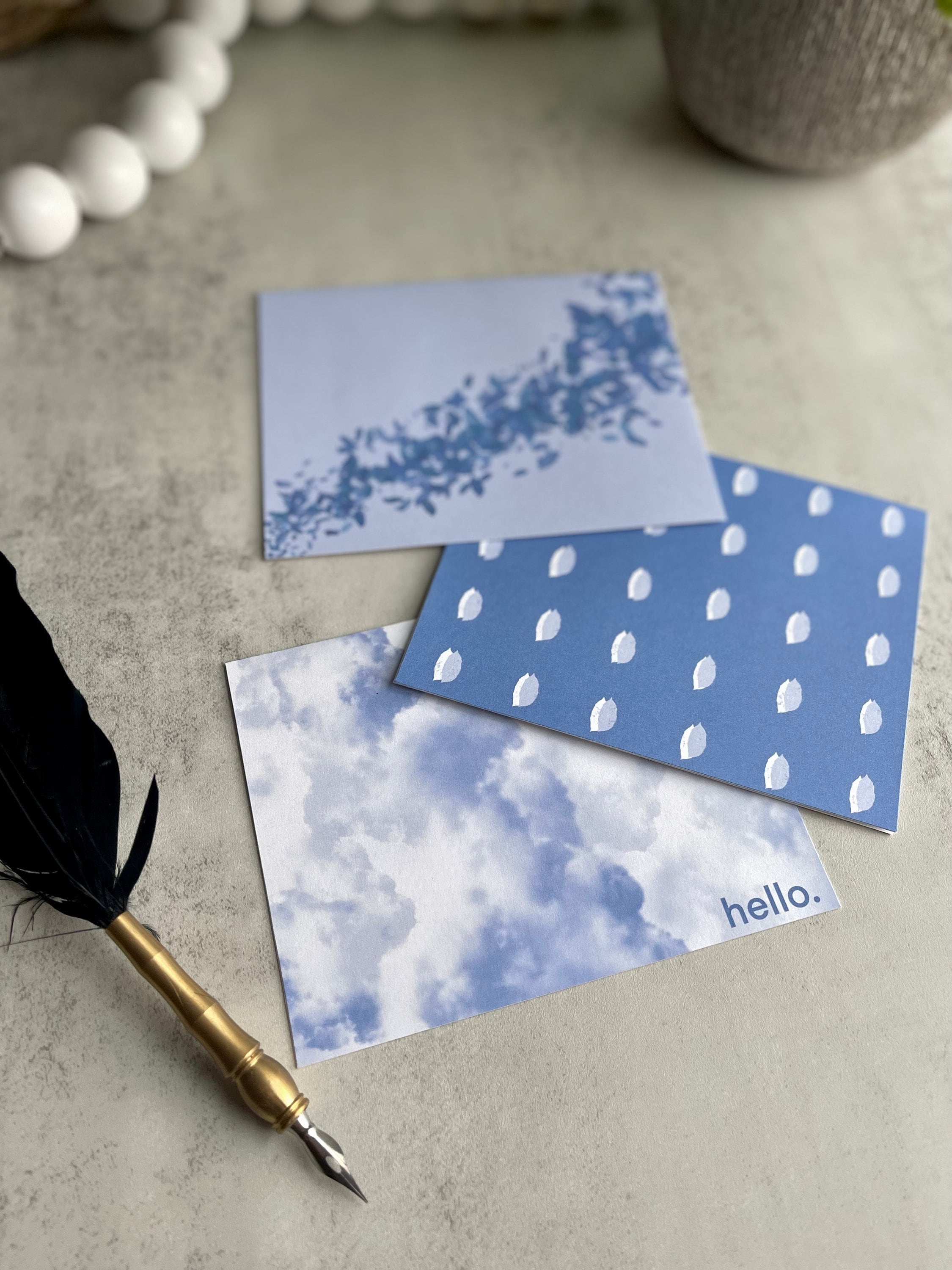 Blue Stationery Set (15 Cards + Envelopes) - Etsy