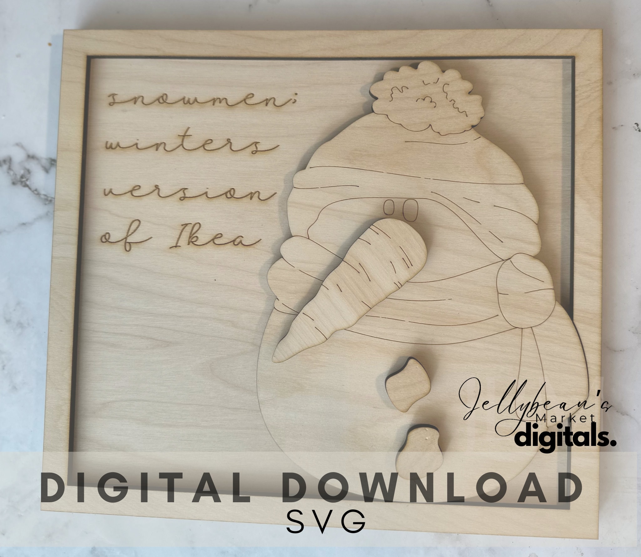Snowman Sign SVG File | Christmas Laser Cut File (digital Download) - Etsy