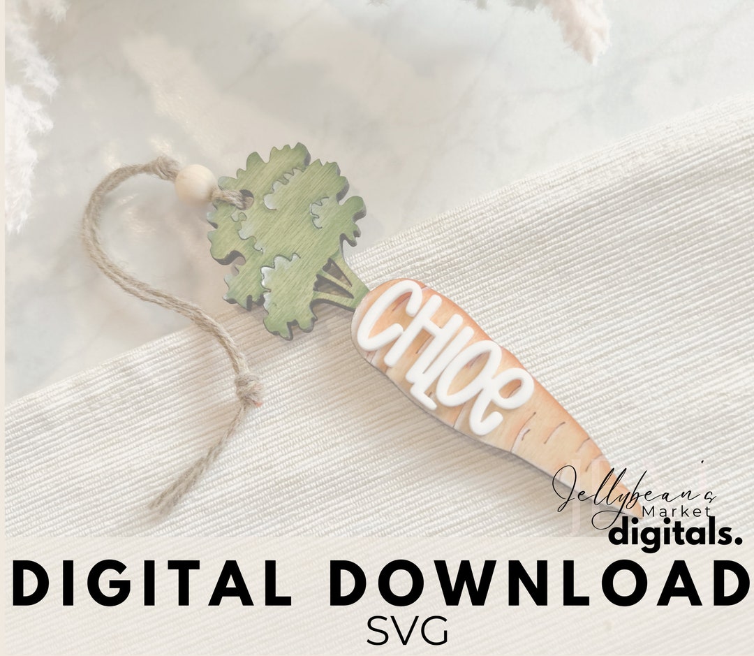 Carrot Name Tag SVG Cut File | Cutest Glowforge Laser File | Instant ...