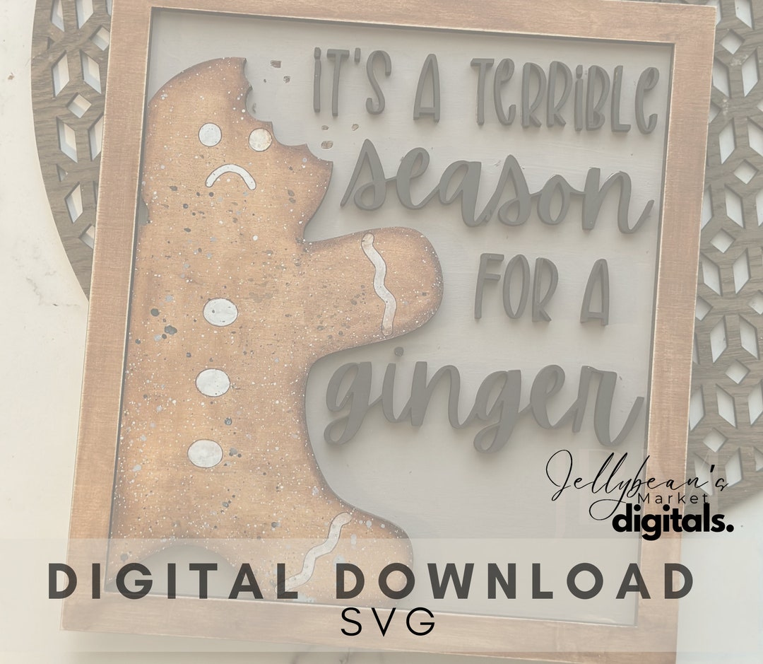 Funny Gingerbread Sign SVG: Christmas Laser Cut File (digital Download ...