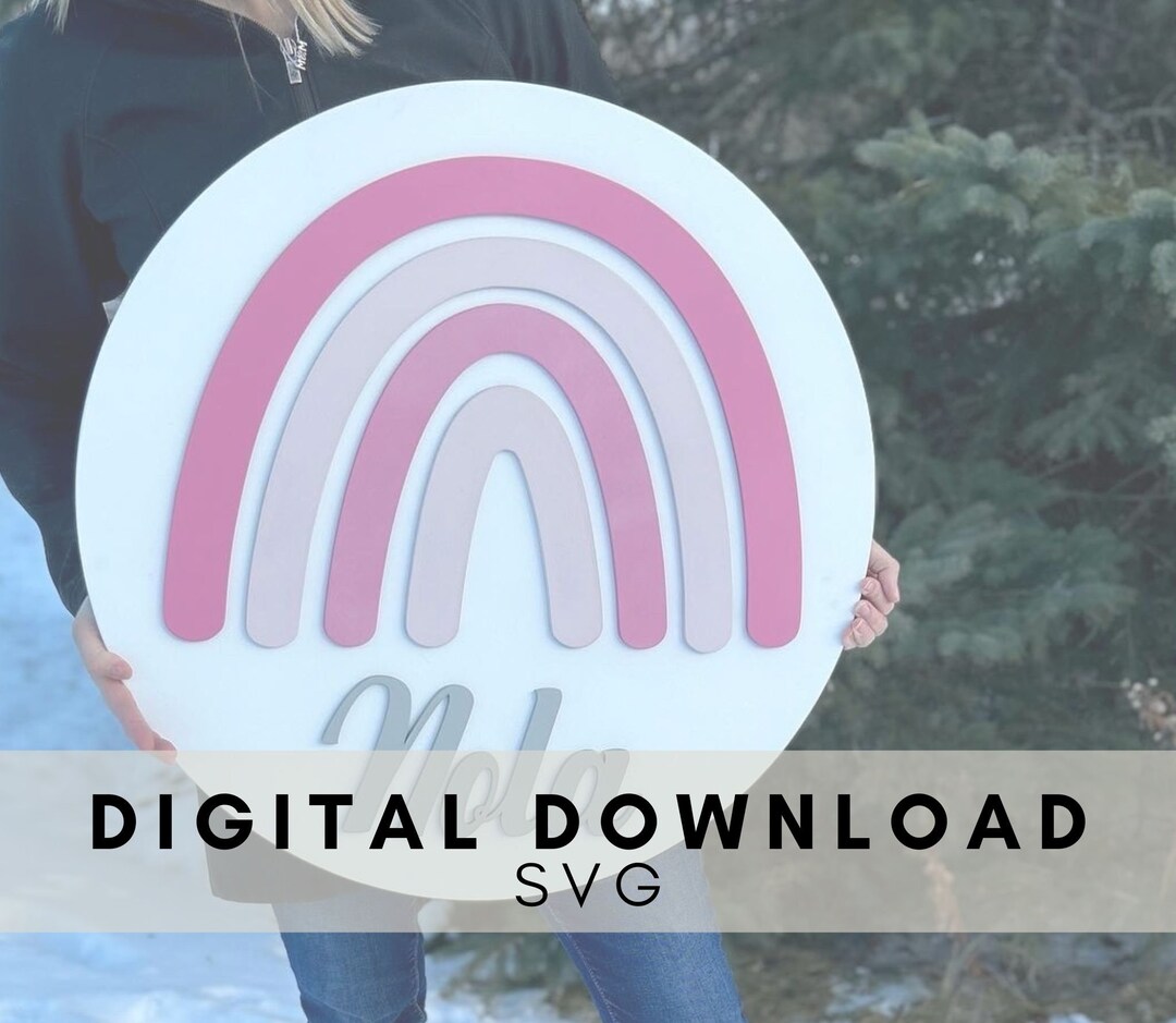 Digital Single Line Rainbow SVG | Rainbow Laser Design | Instant ...