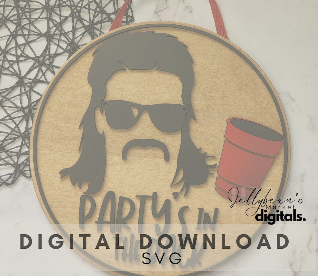Mullet Door Hanger SVG: Redneck Party Laser Cut File (digital Download ...