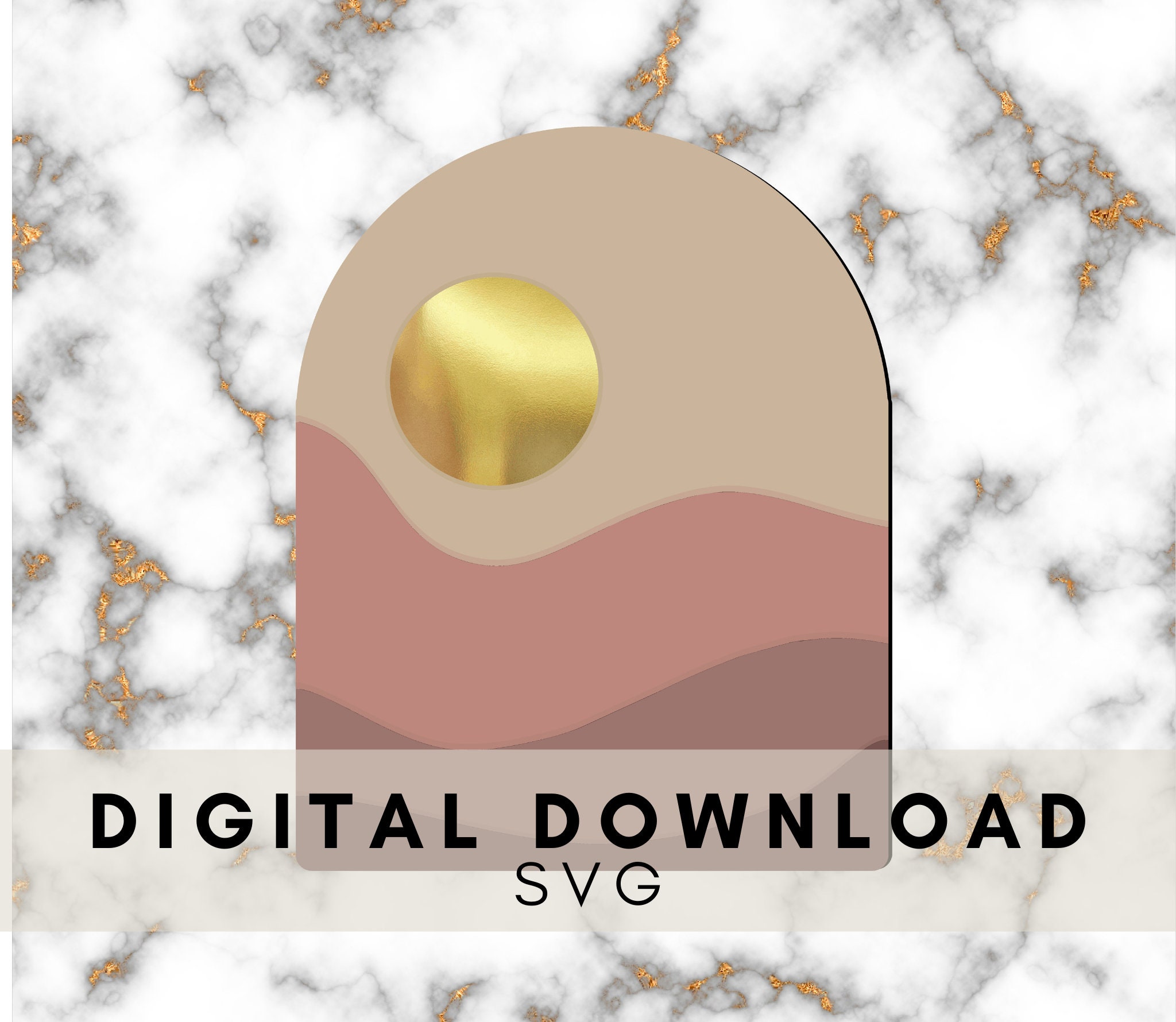 Digital Single Line Sign SVG Retro Sunset Laser Design Instant Download ...