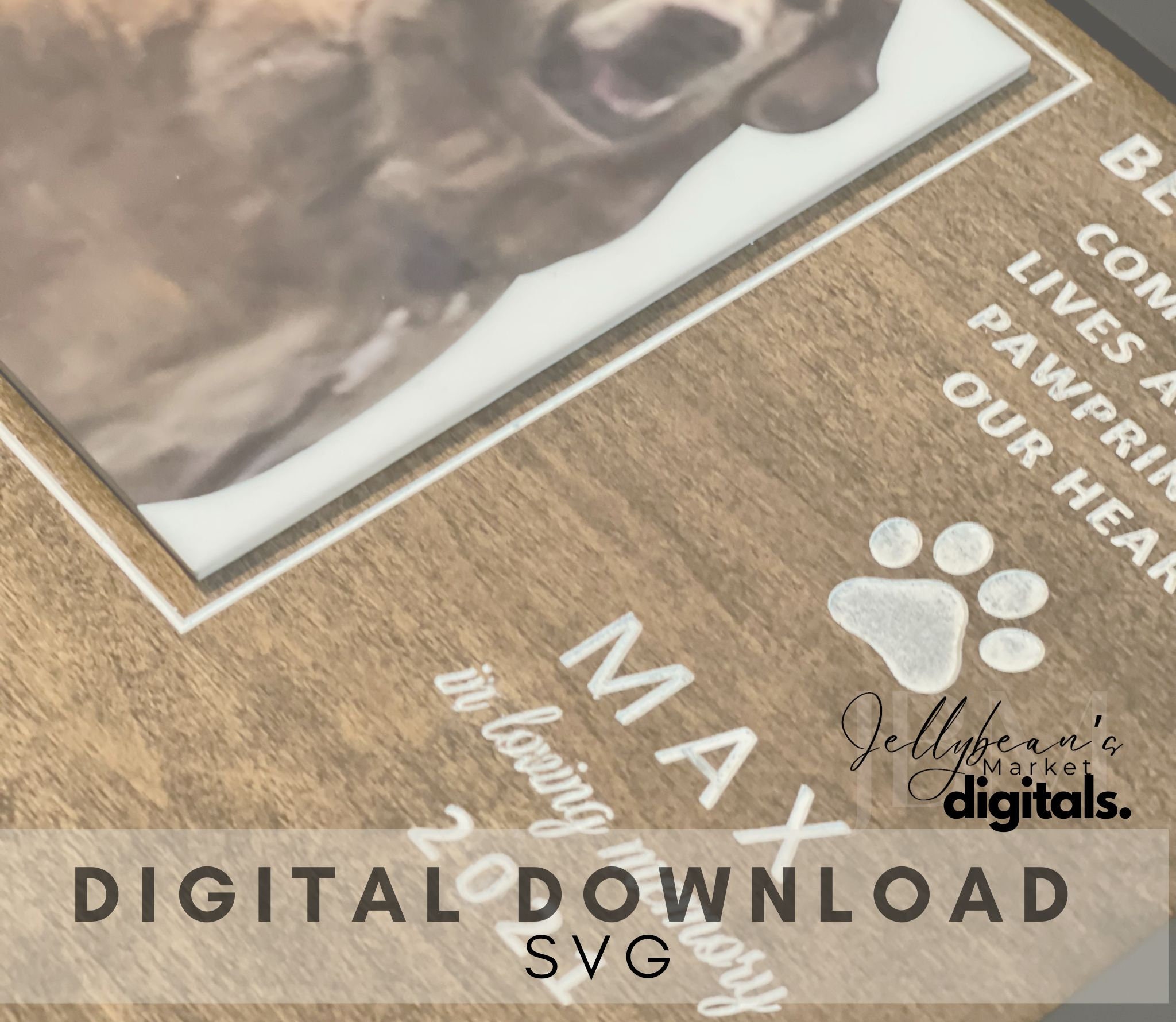 Digital Memorial Pet Sign SVG Animal Instant Download Laser Design Pet ...
