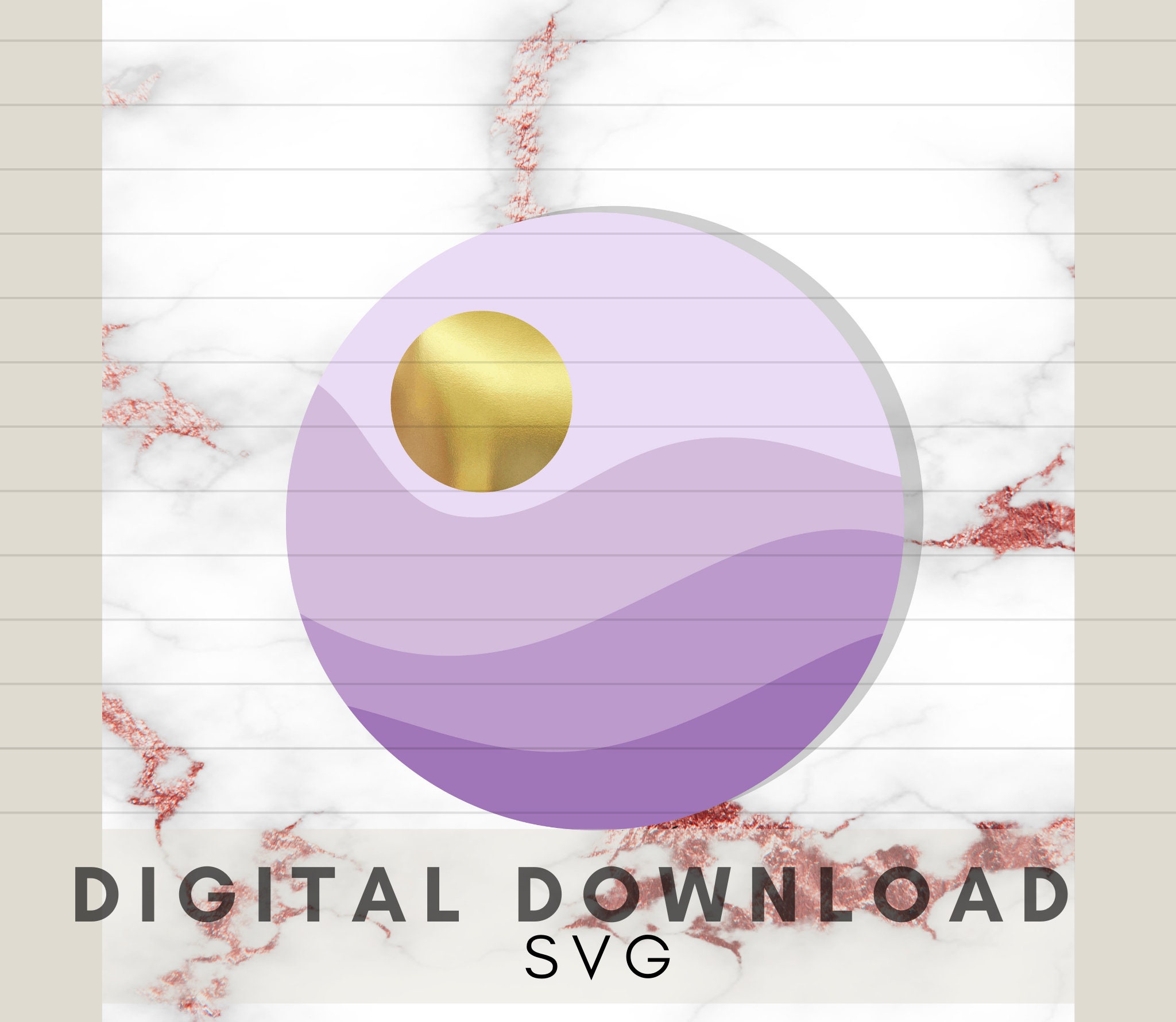 Digital Single Line Sunset Sign SVG Retro Sunset Laser Design Instant ...