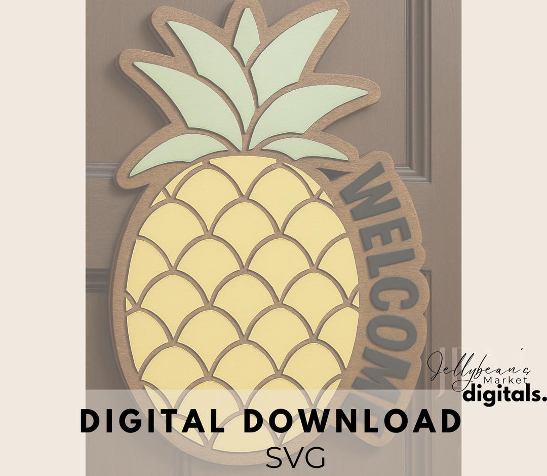 Reversible Upside Down Pineapple Welcome/ Wecome 3D SVG File ...