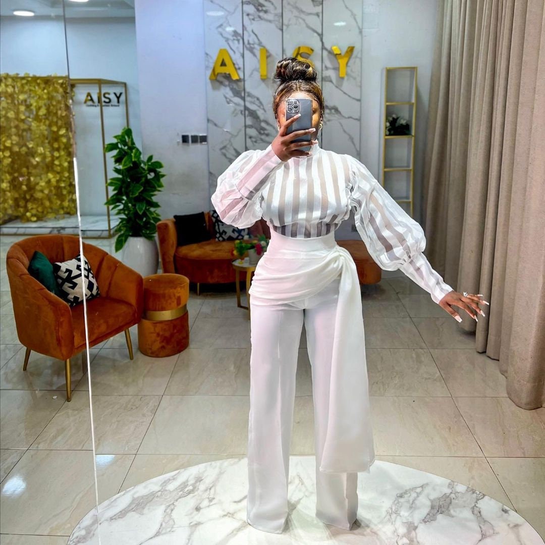 Two Piece Outfit for Civic Wedding. Bridal Jumpsuit - Etsy