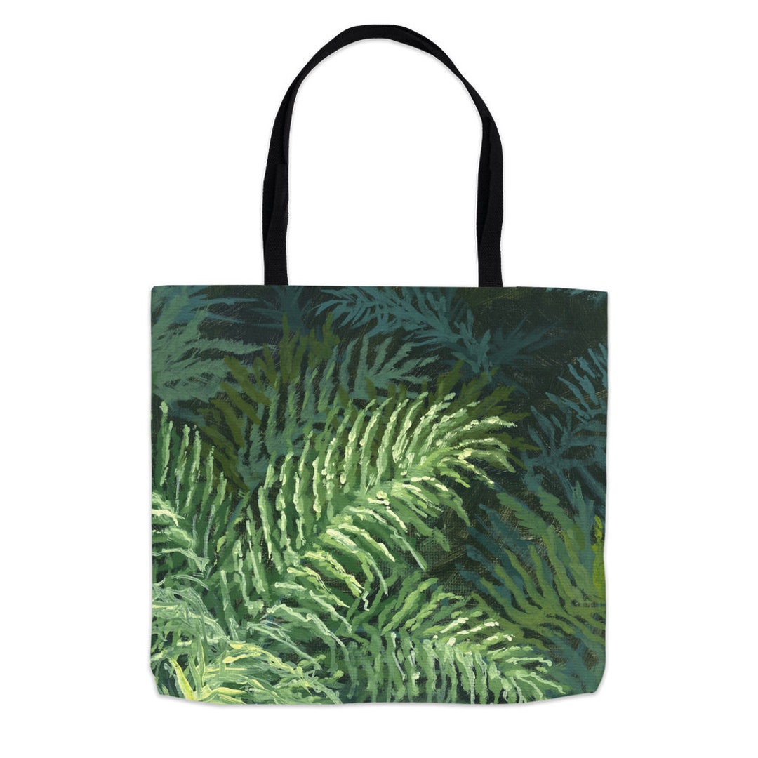 Tote Bag, Lush Ferns Tote Bag - 3 Sizes, Based on Original Oil Painting ...