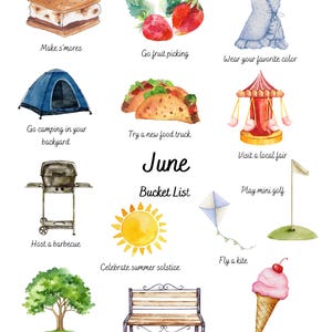 Digital June Bucket List - Etsy