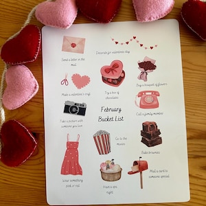 Digital February Bucket List - Etsy