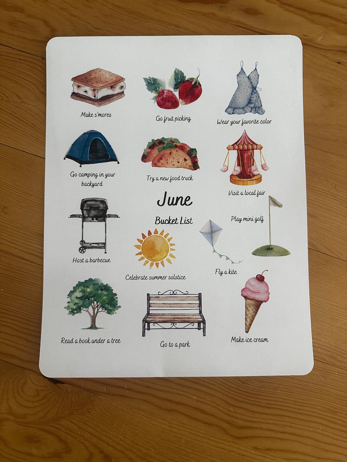 Digital June Bucket List - Etsy