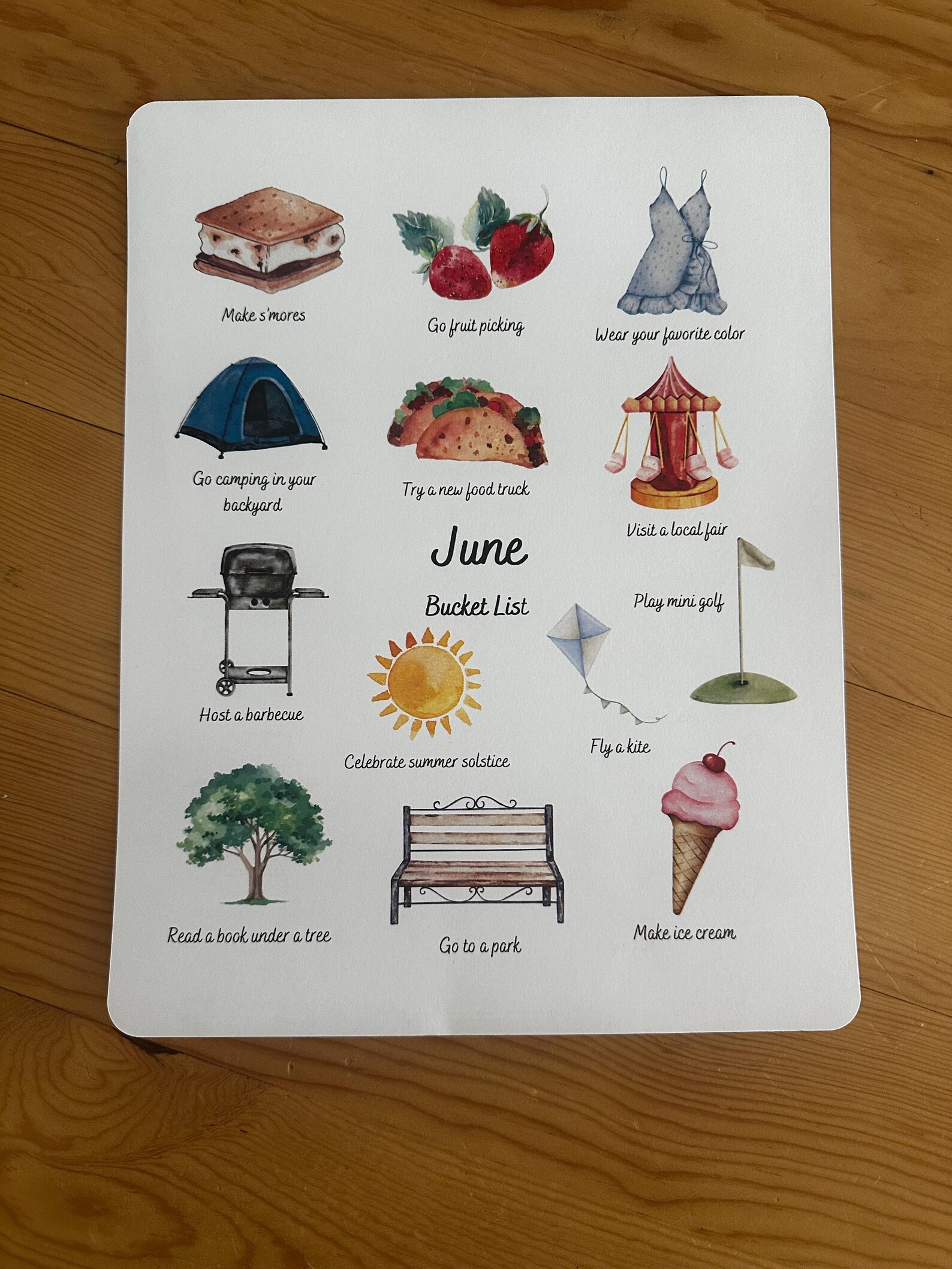 Digital June Bucket List - Etsy