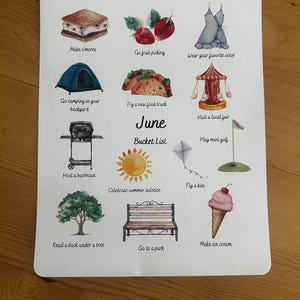 Digital June Bucket List - Etsy