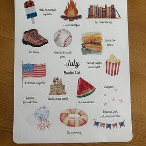Digital July Bucket List - Etsy