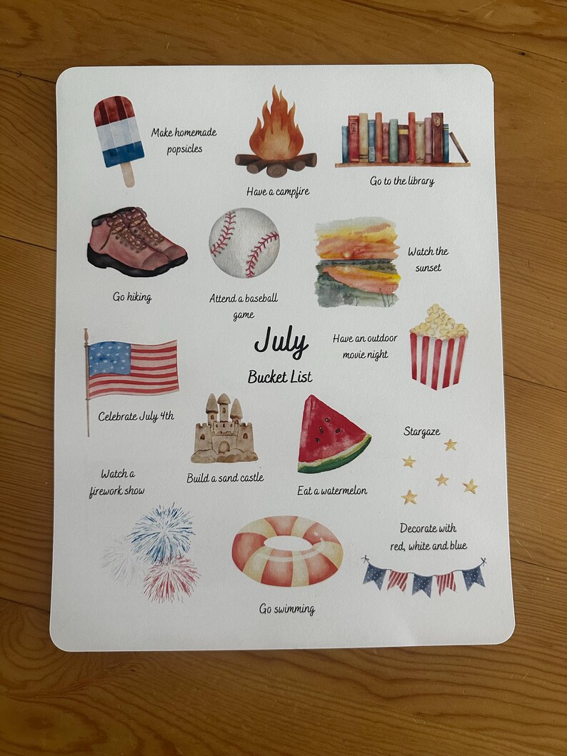 Digital July Bucket List - Etsy