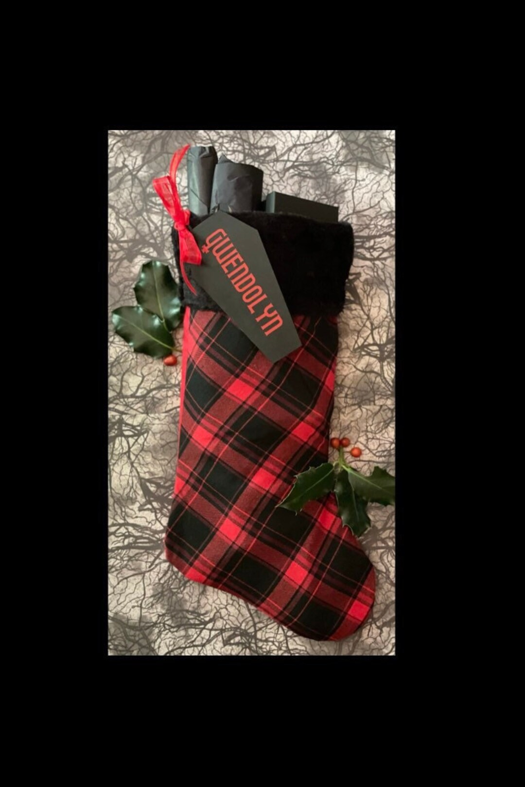 STUFFED Stocking / Gothic Christmas Stocking FULL / Stocking With ...