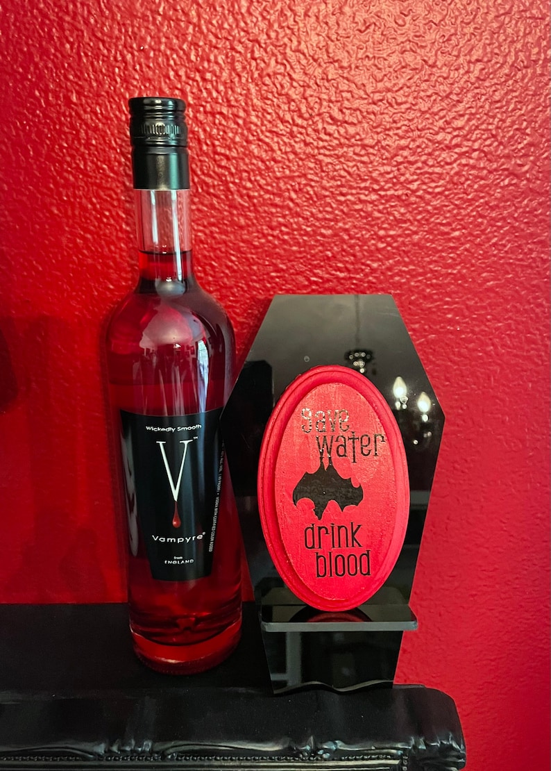Vampire Humor Sign / Gothic Coffee Bar Sign / Save Water - Etsy