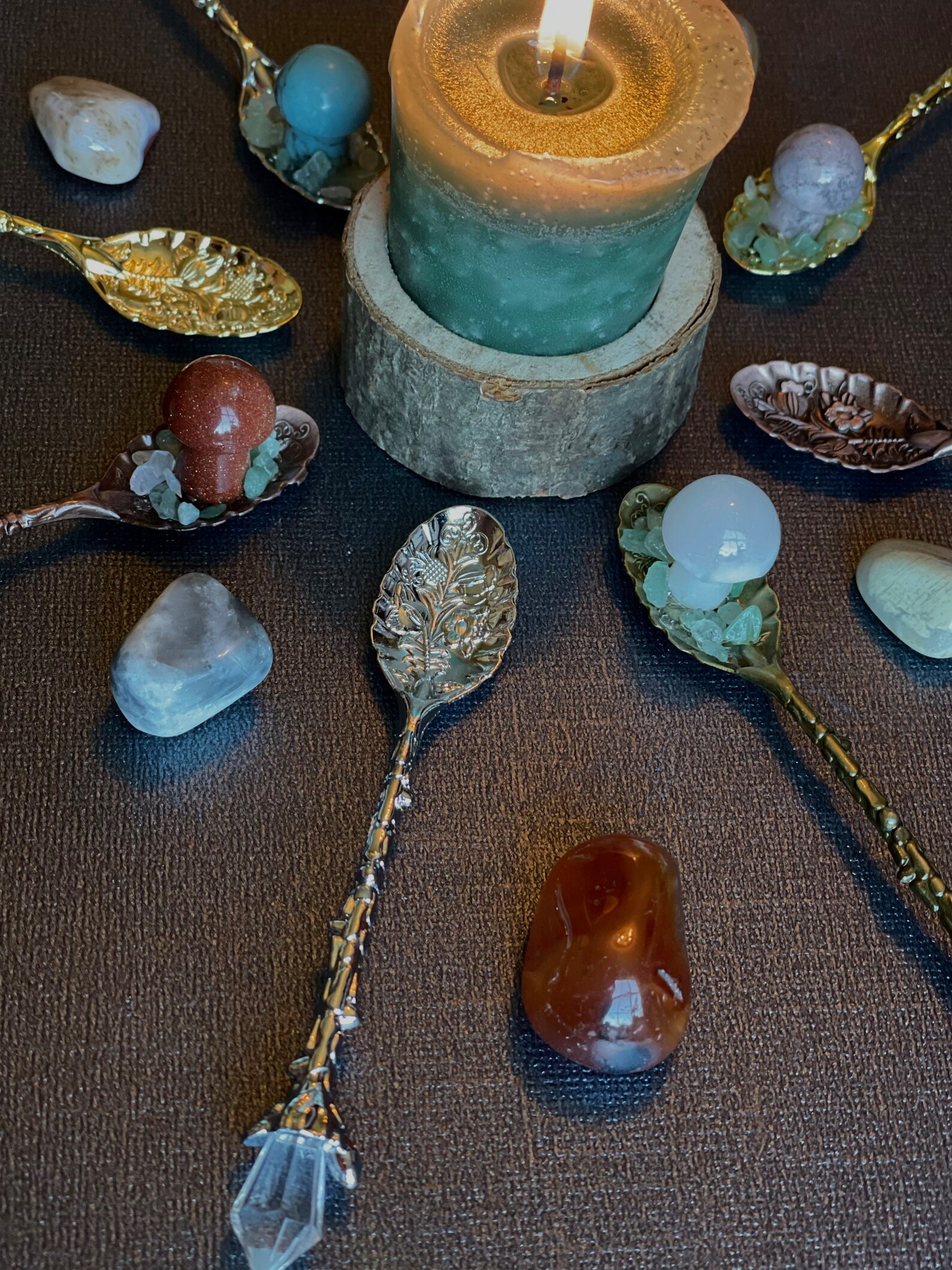 Quartz Crystal Point Witchy Spoons / Spoons With Gemstone - Etsy