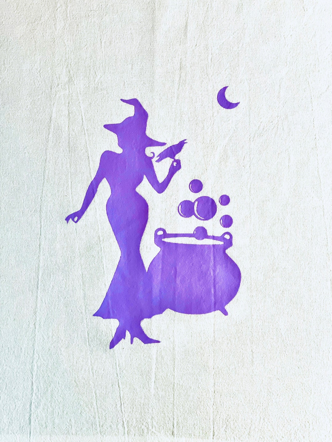 Witch Kitchen Towel / Kitchen Witch Dish Towel / Witch With Cauldron ...