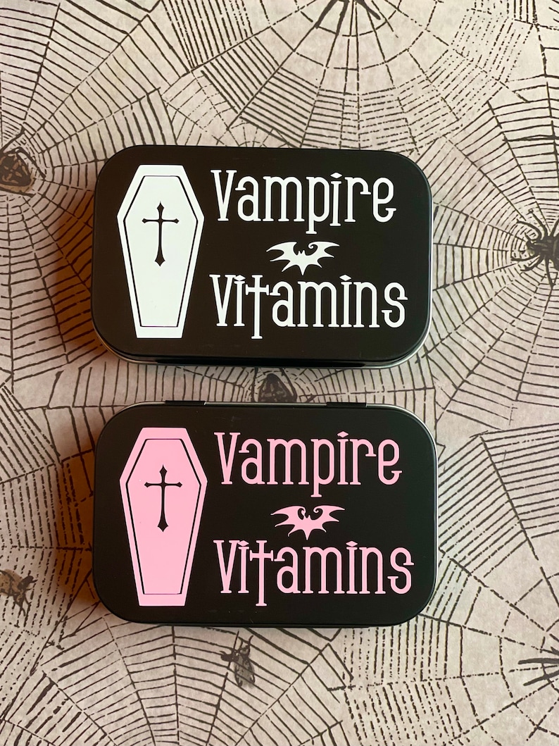 Vampire Storage Tins / Vampire Vitamins / Goth Pill Box / Pills ...
