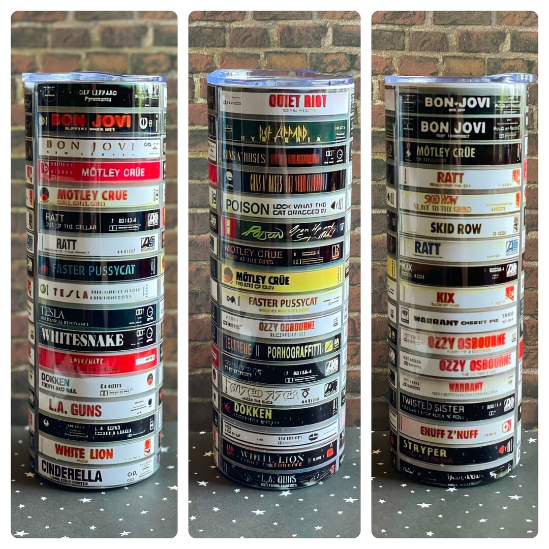 Hair Bands Tumbler Cup / Glam Rock Mug / 20 Oz Insulated Tumbler With ...