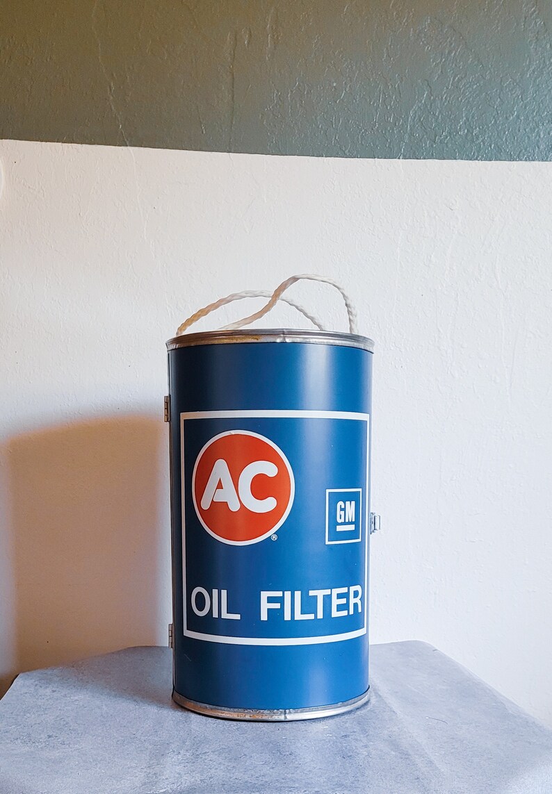 Vintage Novelty Cooler, 6 Pack, AC Oil Filter, Blue, 1960s, Promotional ...