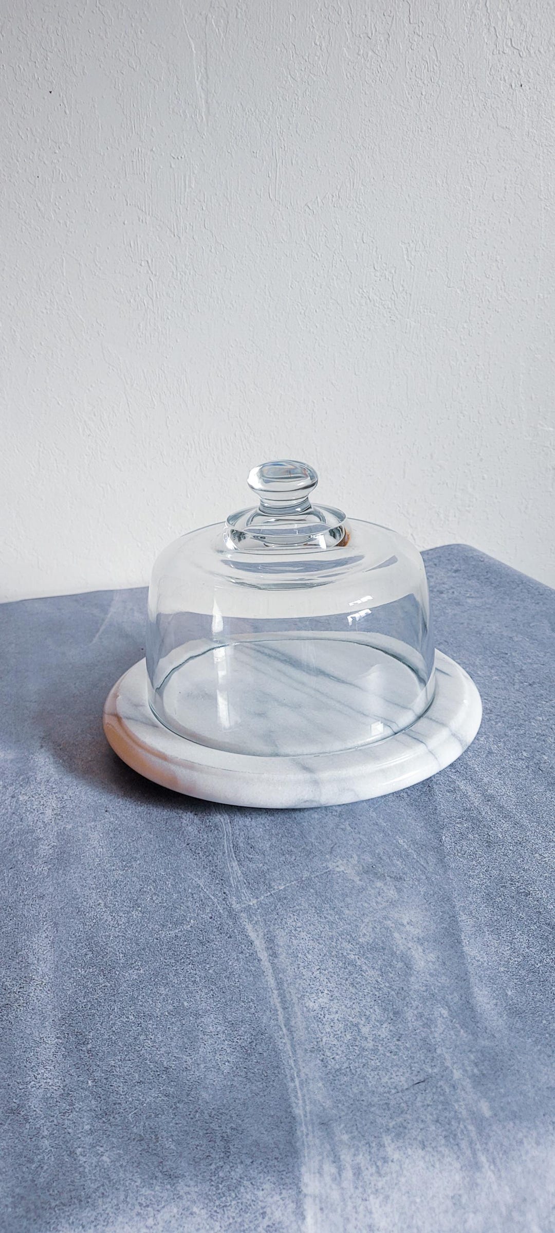 Marble and Glass Cheese Cloche - Elegant Cheese Dome With Marble Base ...