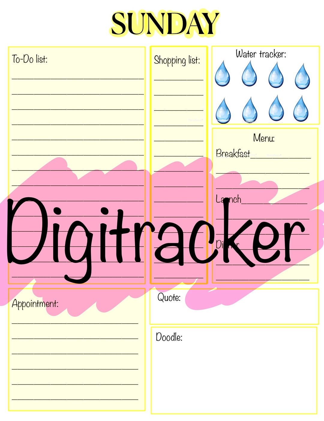 Daily To-do List | Sunday to Thursday | Printable/digital Task Tracker ...