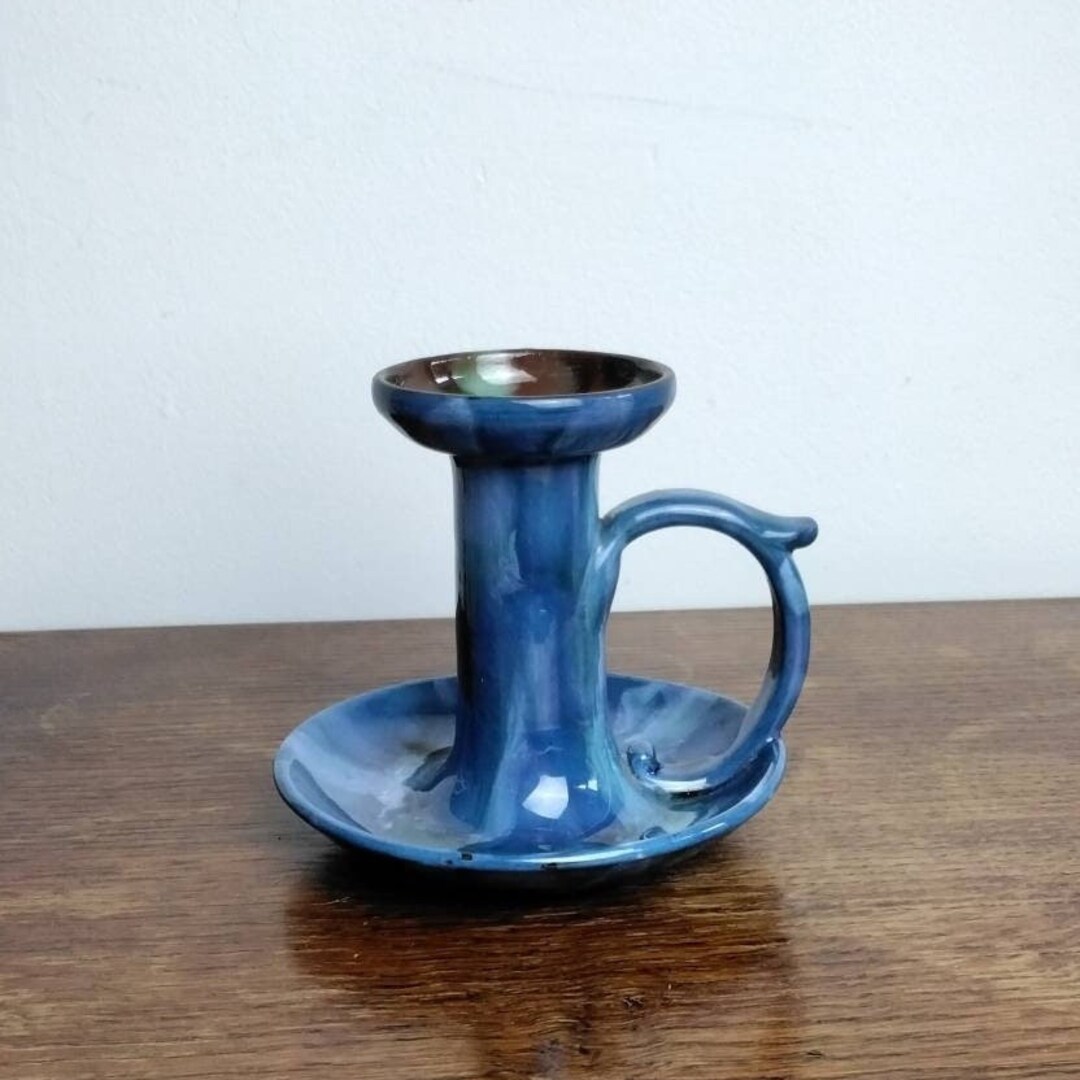 Vintage Ceramic French Wee Willie Winkie Glazed Candlestick Holder ...