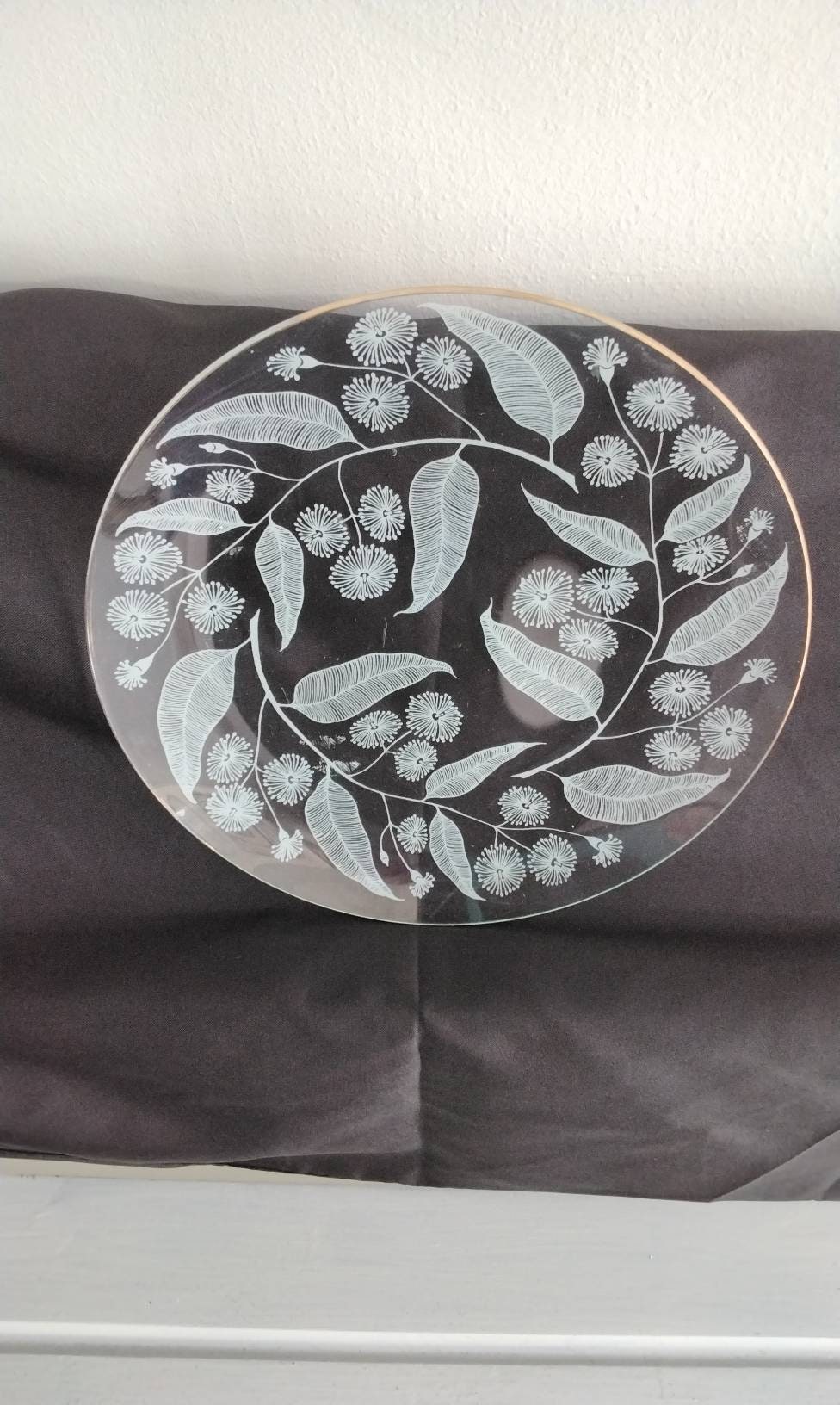 Vintage Chance Etched Glass Set of 3 Etched Glass Plates - Etsy UK