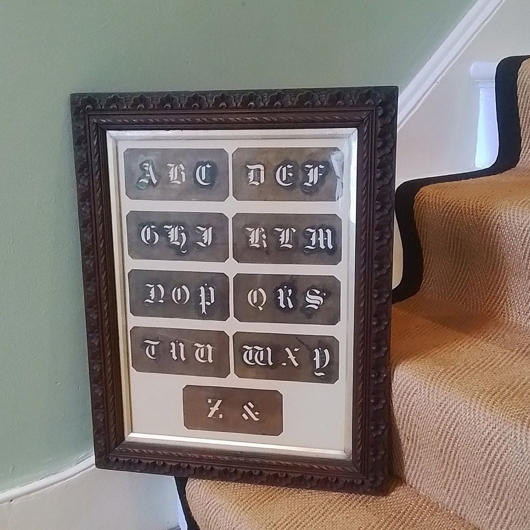 Copper Original Full Set of Draughtsman Letters, Brass Alphabet, Oak ...