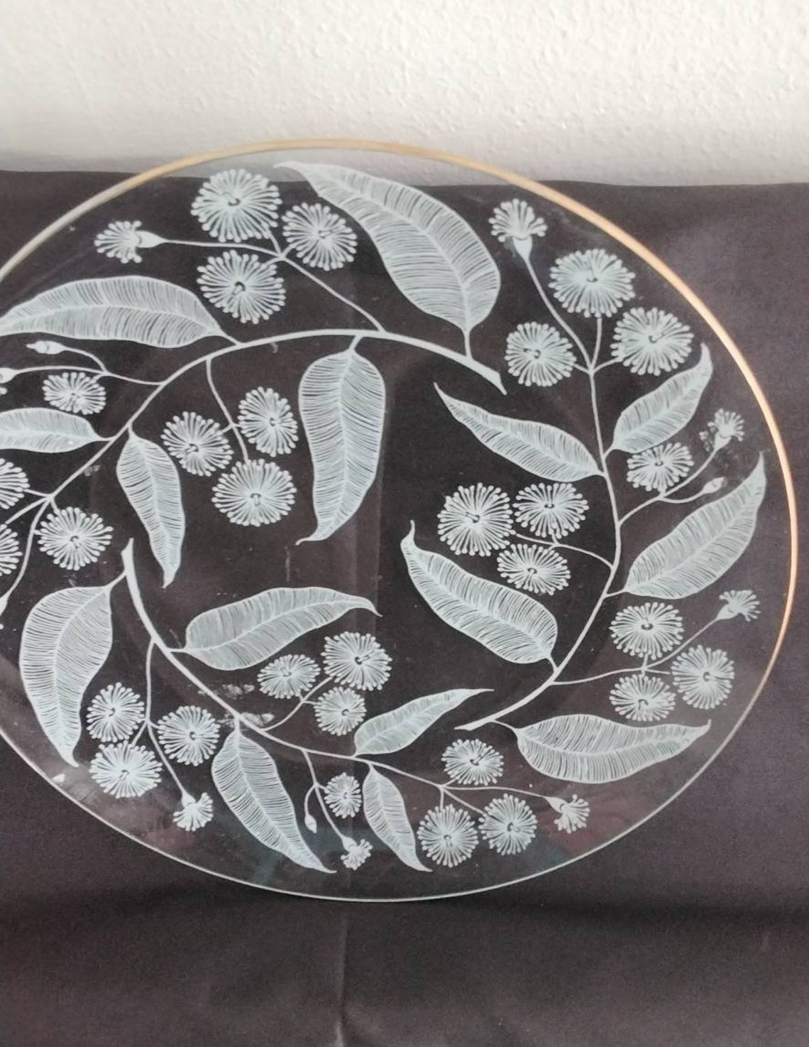 Vintage Chance Etched Glass Set of 3 Etched Glass Plates - Etsy UK