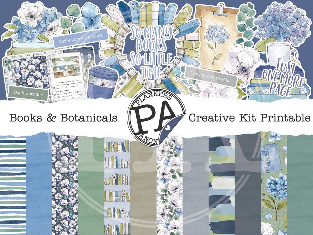 Books & Botanicals Creative Kit for Planners, Printable Papers ...